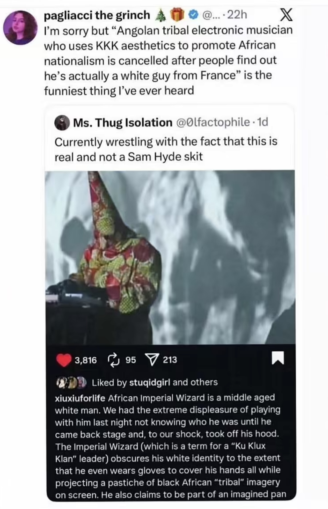 /int/ - A musician known as African Imperial Wizard who dr ...