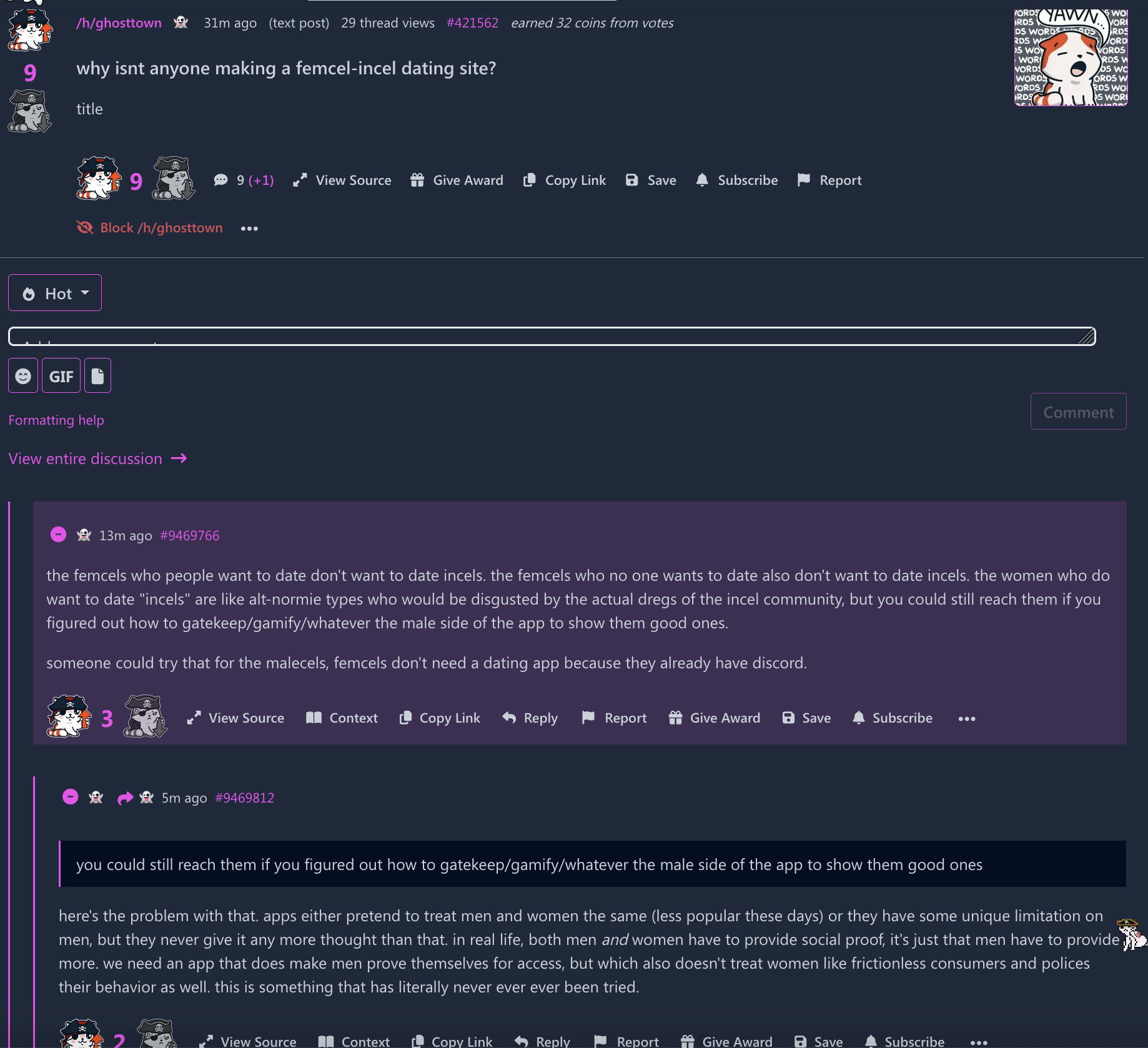 /r9k/ - would you utilize an incel-femcel dating service? - ROBOT9001 ...