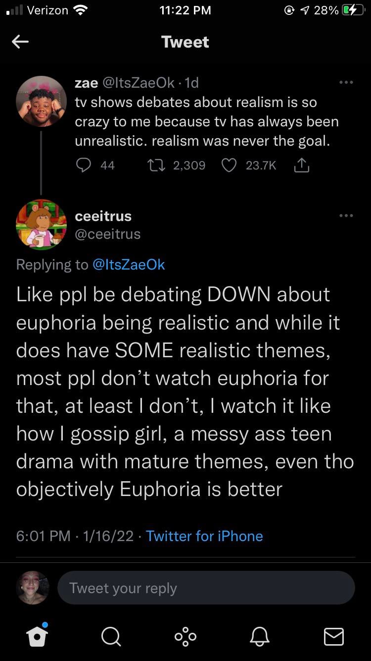 /tv/ - Was Euphoria a good representation of a high schoo - Television ...